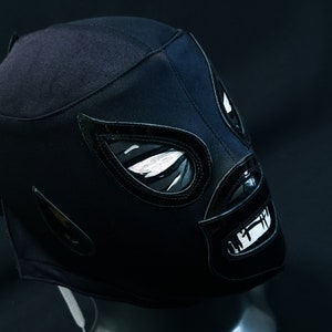 BLACK Saintwrestling Mask Luchador Costume Wrestler Lucha Libre Mexican ...