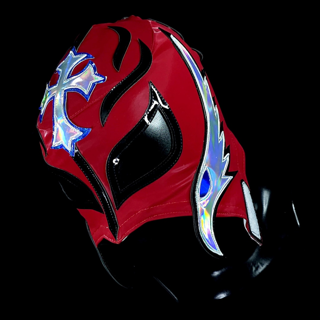 RED SILVER Mask Wrestling Mask Luchador Costume Wrestler Lucha Libre ...