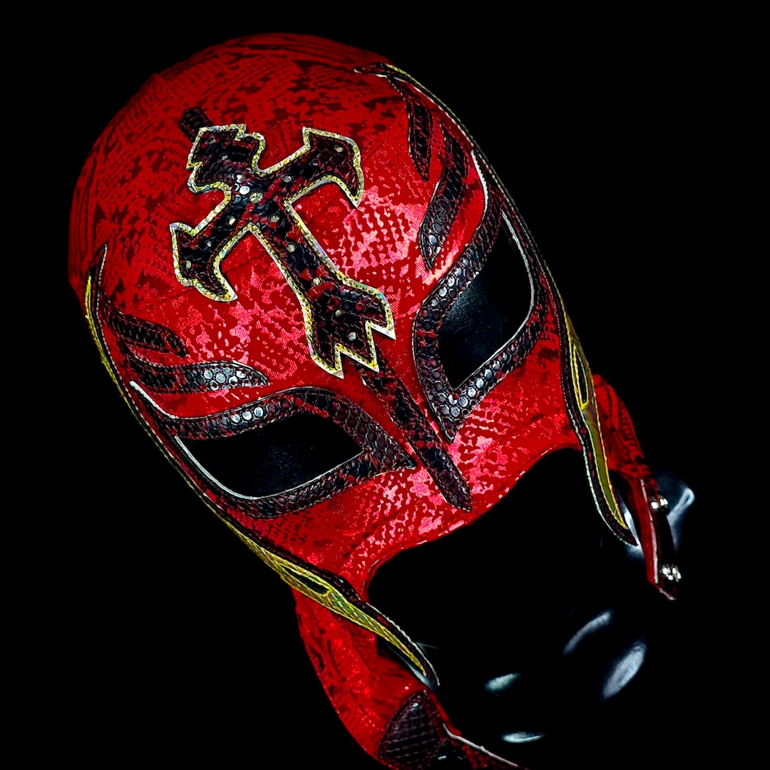 RED GOLD Mask Wrestling Mask Luchador Costume Wrestler Lucha Libre ...
