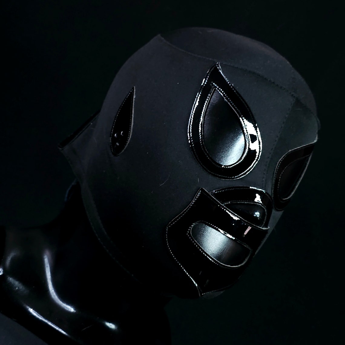 Hand Made BLACK SAINT Mask Wrestling Mask Luchador Costume Wrestler ...