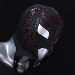 Hand Made Black Wrestling Mask Luchador Costume Wrestler Lucha Libre ...