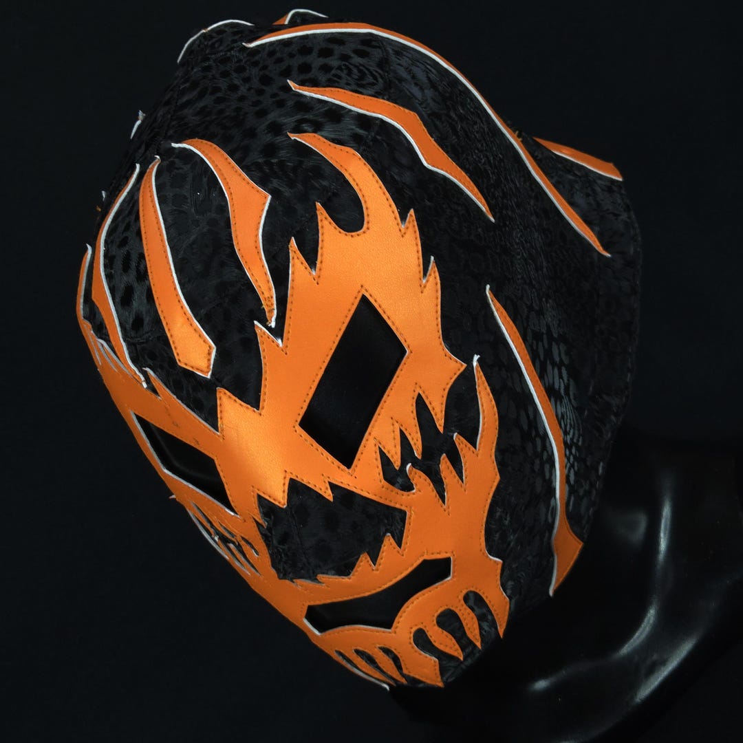 Hand Made PUMPKIN Wrestling Mask Luchador Costume Wrestler Lucha Libre ...