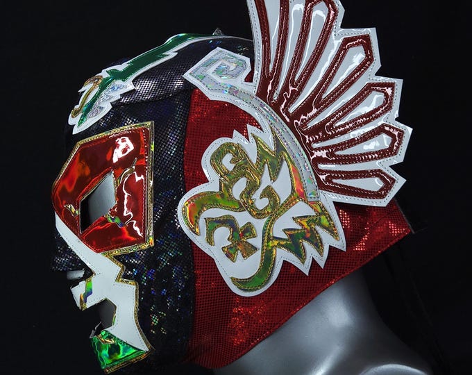 Hand Made Aztek Wrestling Mask Luchador Costume Wrestler Lucha Libre ...