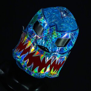 Hand Made BLUE SHARK MASK Wrestling Mask Luchador Costume Wrestler ...