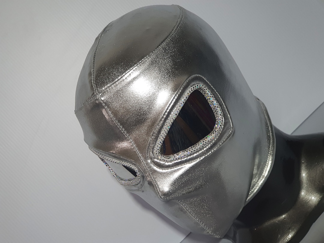 Hand Made Silver Mask Alien Mask Wrestling Mask Luchador Costume ...