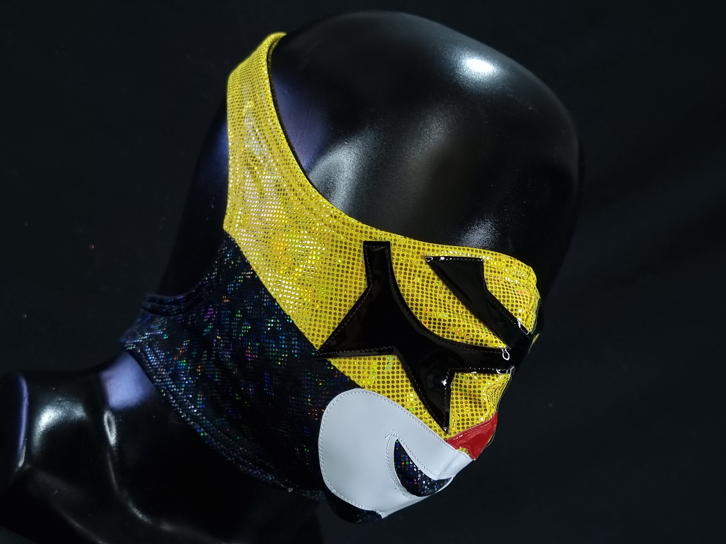 Hand Made HALF WRESTLING MASK Wrestling Mask Luchador Costume Wrestler ...