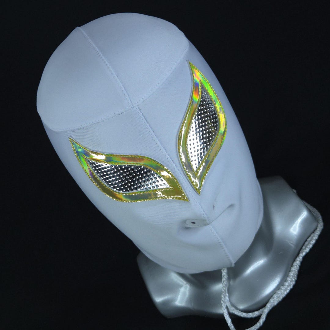White Phantom Hand Made MASK Wrestling Mask Luchador Costume Wrestler ...