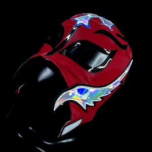 RED SILVER Mask Wrestling Mask Luchador Costume Wrestler Lucha Libre ...