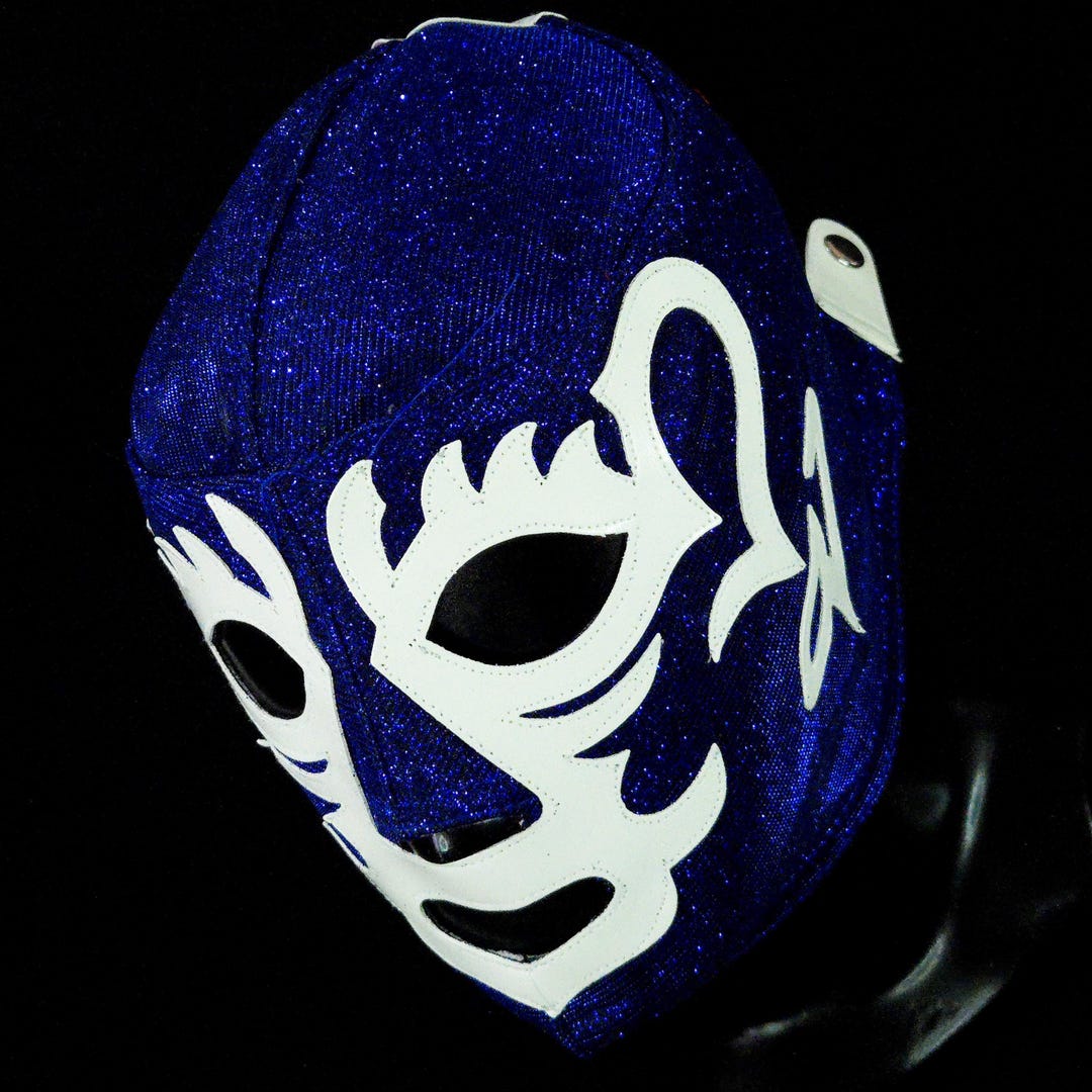 Hand Made BLUE MASK Wrestling Mask Luchador Costume Wrestler Lucha ...