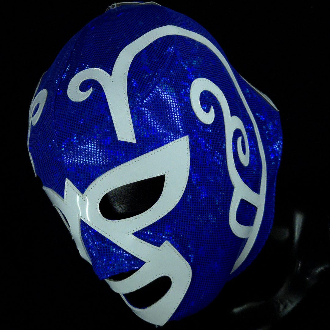 BLUE MASK Wrestling Mask Luchador Costume Wrestler Lucha Libre Mexican ...