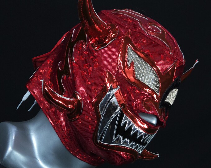 Hand Made Demon Mask Wrestling Mask Luchador Costume Wrestler Lucha ...