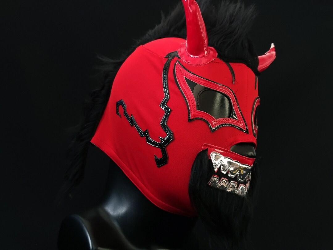 DEMON MASK Wrestling Mask Luchador Costume Wrestler Lucha Libre Mexican ...
