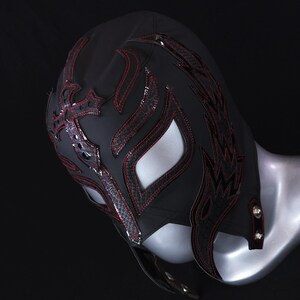 Hand Made Black Wrestling Mask Luchador Costume Wrestler Lucha Libre ...