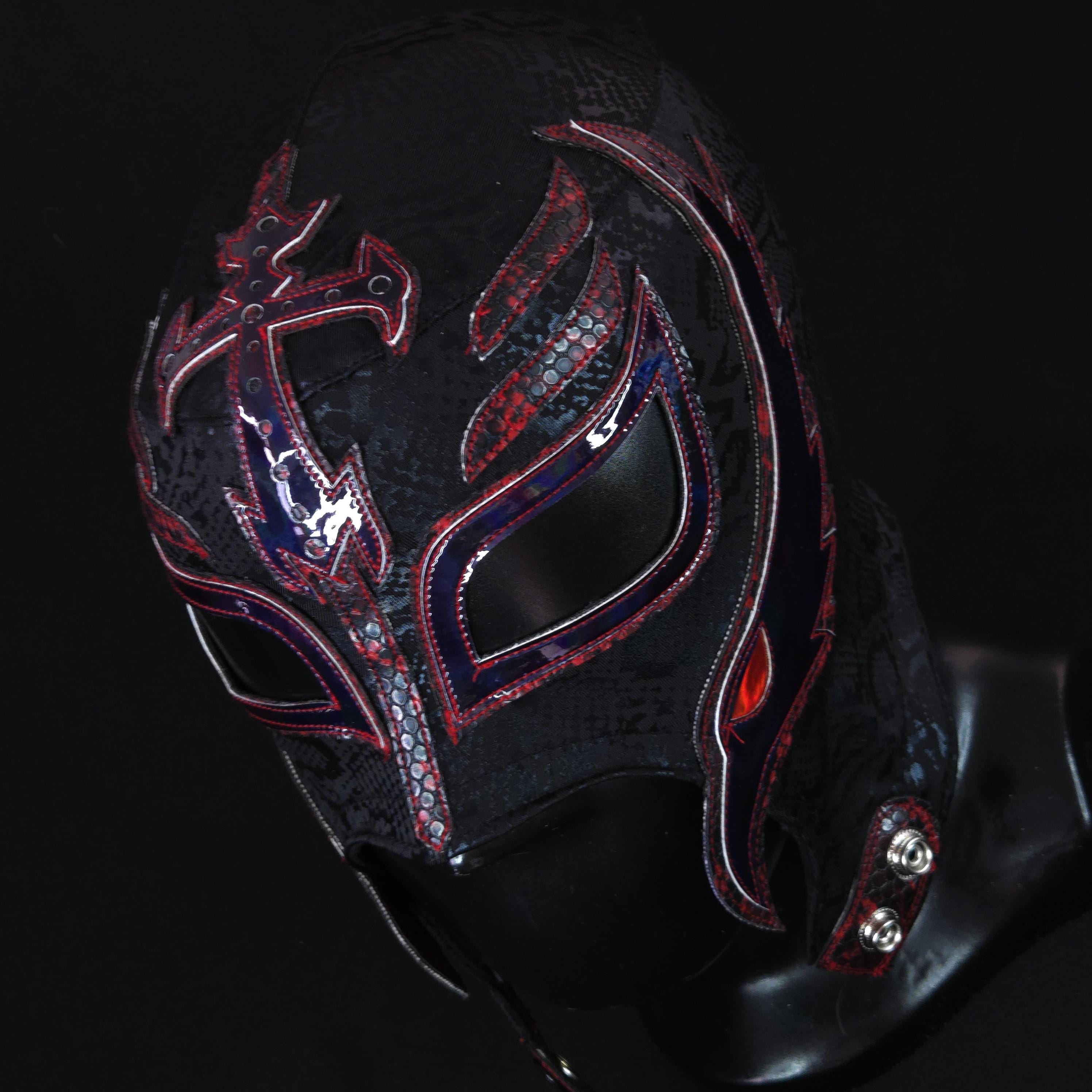 BLACK RED Mask Wrestling Mask Luchador Costume Wrestler Lucha Libre ...