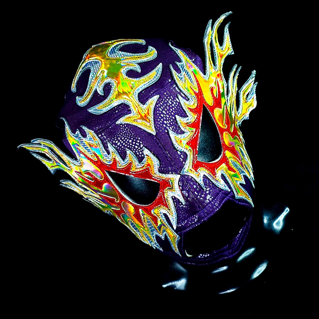 Hand Made Fire MASK Wrestling Mask Luchador Costume Wrestler Lucha ...