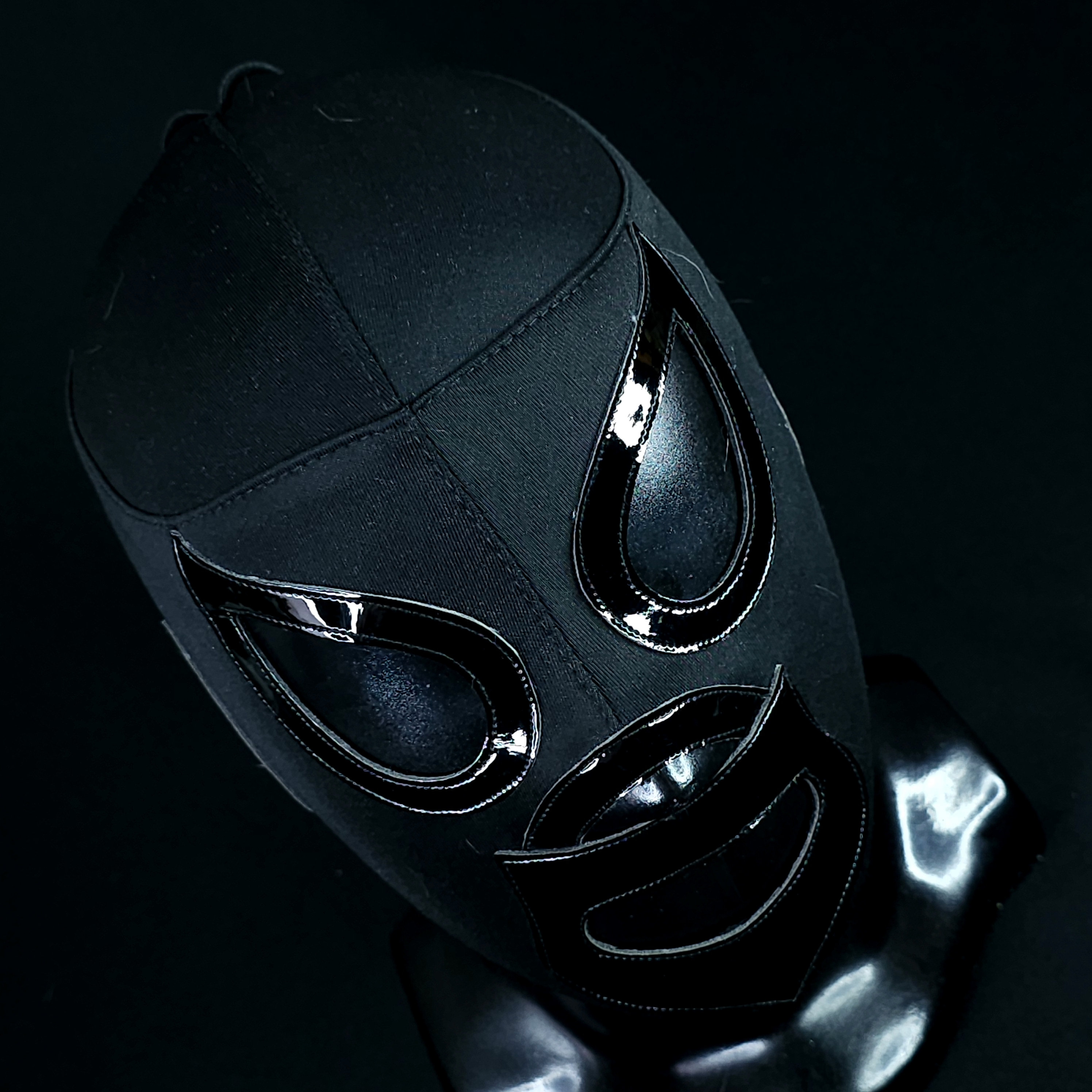 Hand Made BLACK SAINT Mask Wrestling Mask Luchador Costume Wrestler ...
