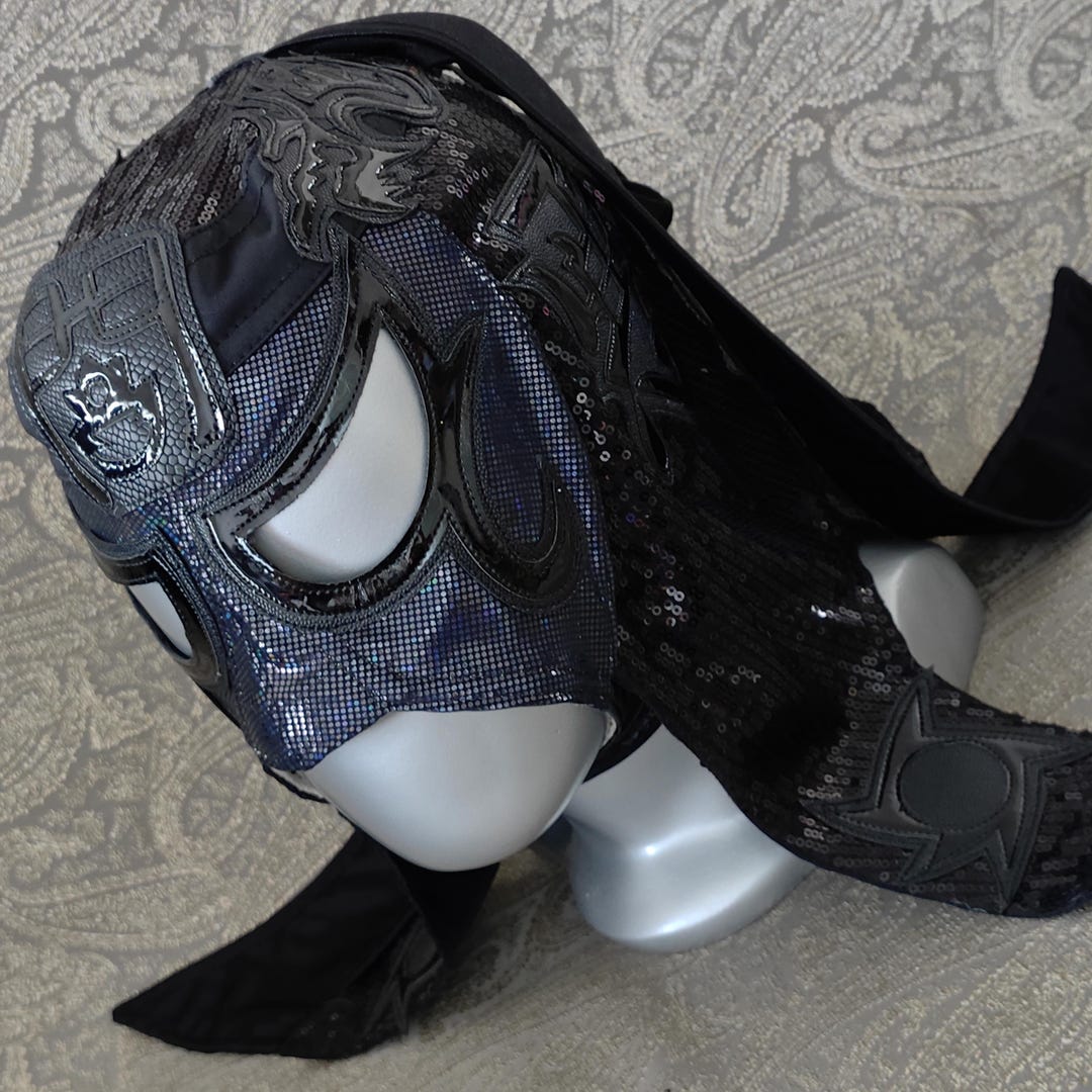 Hand Made Dark Wrestling Mask Luchador Costume Wrestler Lucha Libre ...