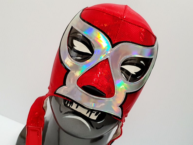 Hand Made RED DEMON Wrestling Mask Luchador Costume Wrestler Lucha ...