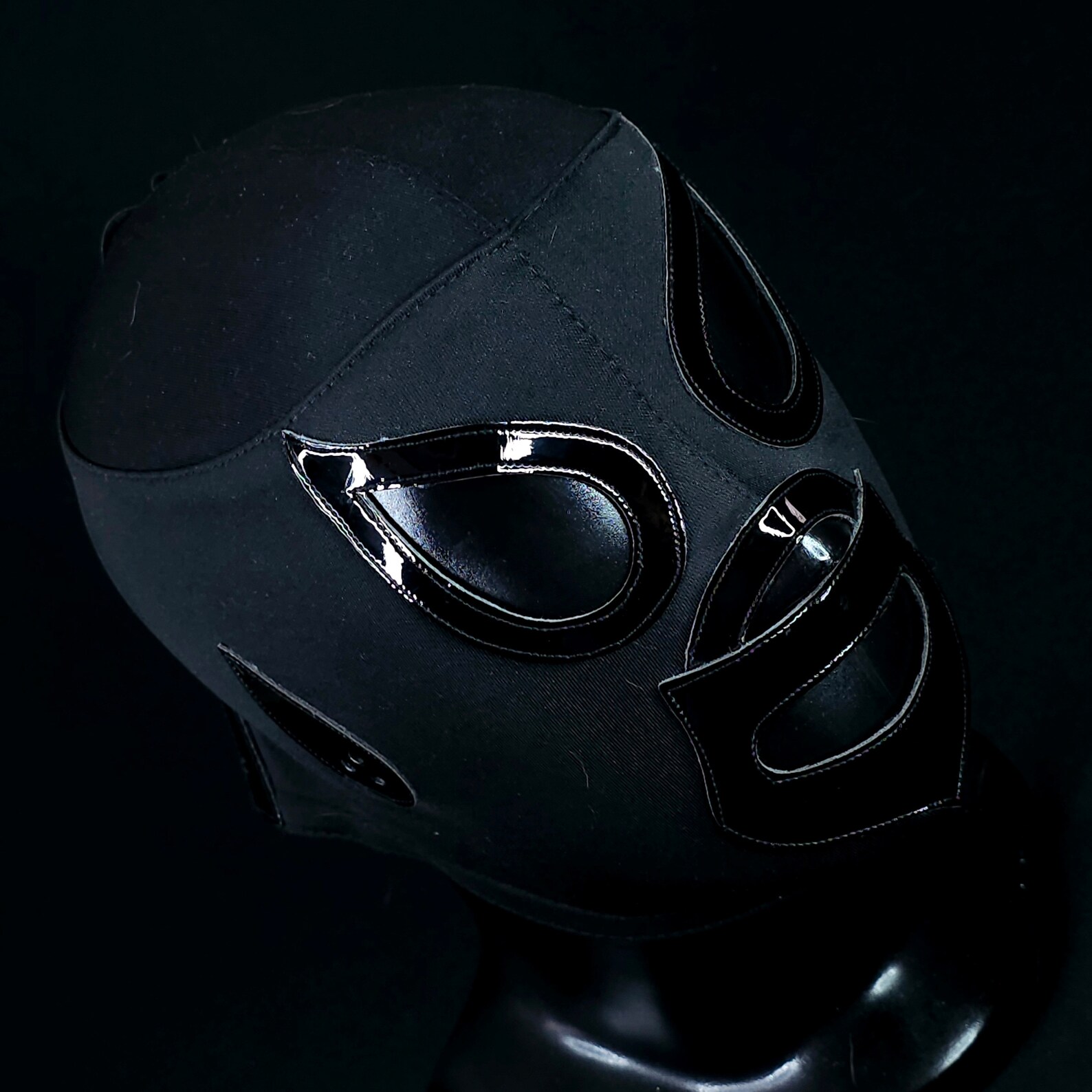 Hand Made BLACK SAINT Mask Wrestling Mask Luchador Costume Wrestler ...