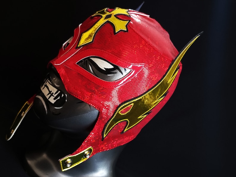 RED LIGHTNING Wrestling Mask Luchador Costume Wrestler Lucha - Etsy
