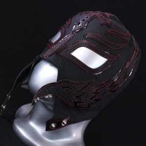 Hand Made Black Wrestling Mask Luchador Costume Wrestler Lucha Libre ...