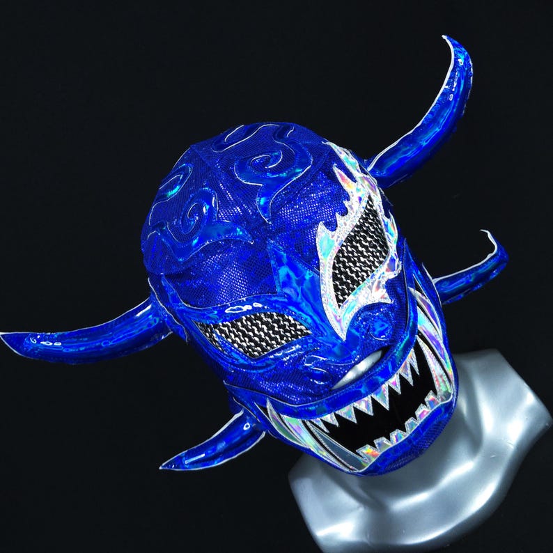 Hand Made Demon Mask Wrestling Mask Luchador Costume Wrestler Lucha ...