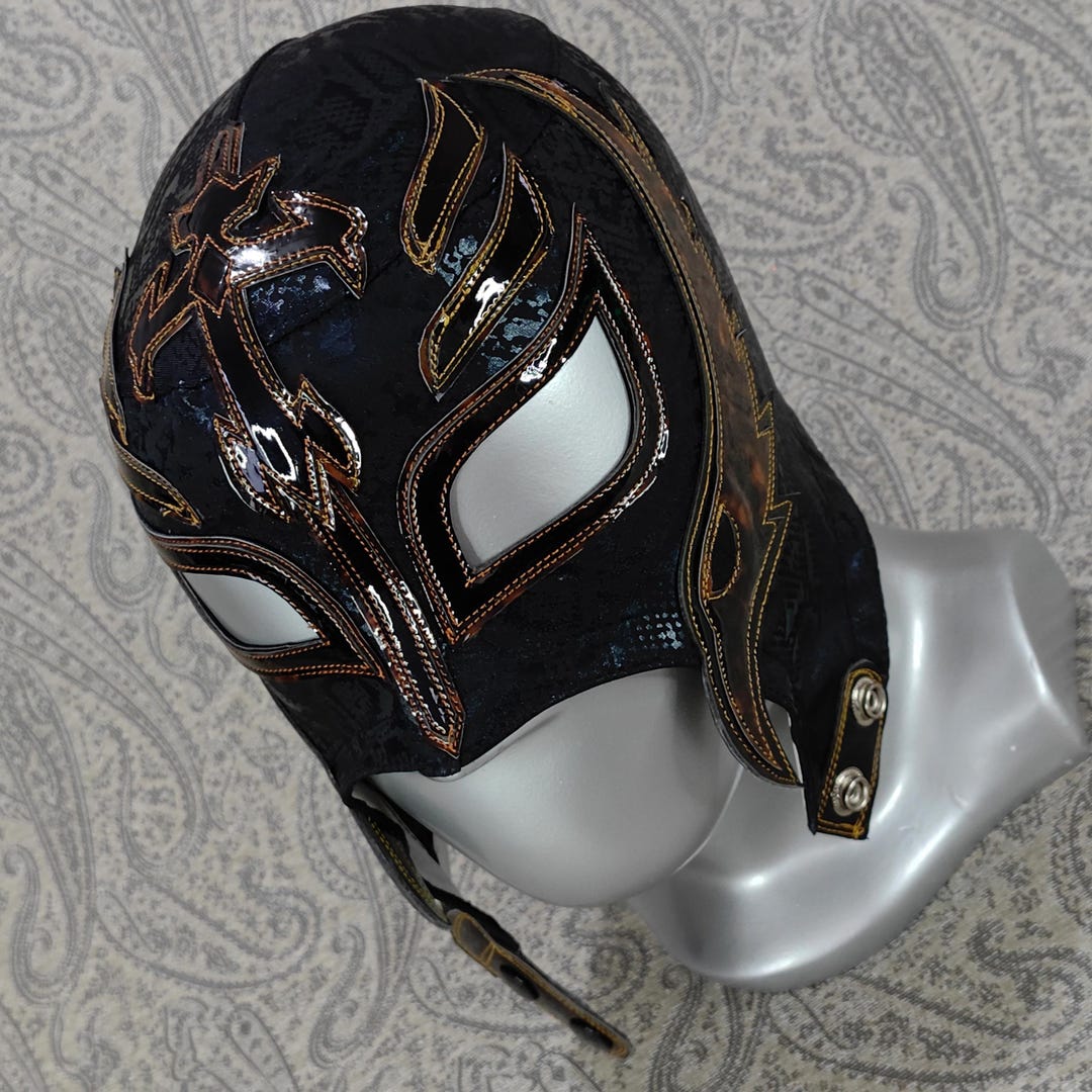 Hand Made Black Red Mask Wrestling Mask Luchador Costume Wrestler Lucha ...
