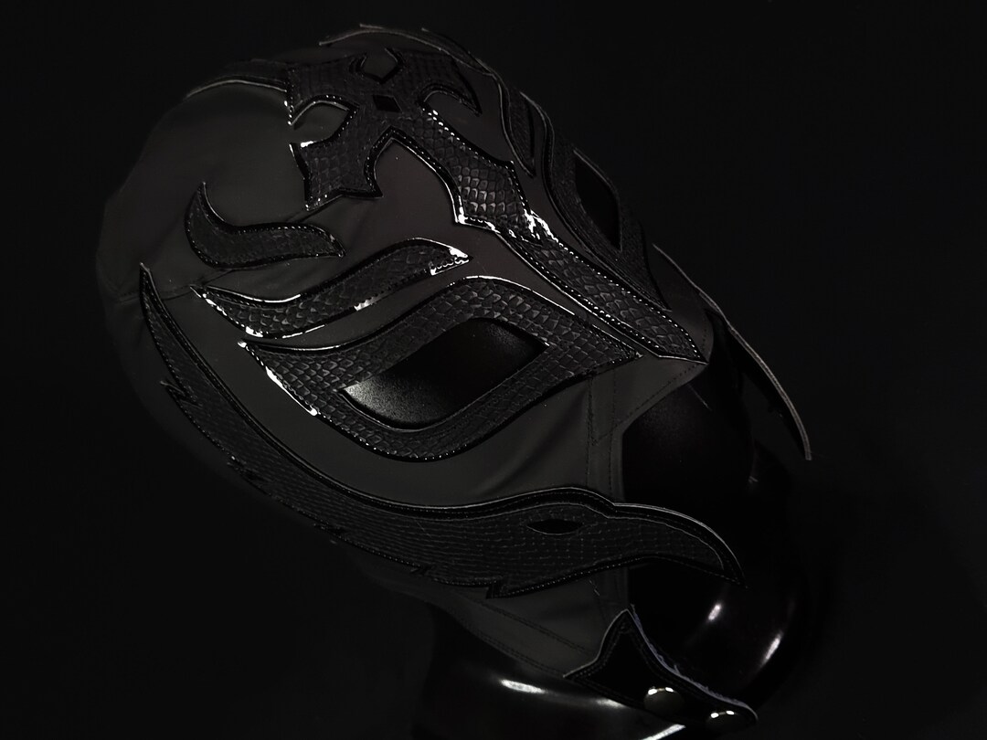 BLACK Mask Wrestling Mask Luchador Costume Wrestler Lucha Libre Mexican ...