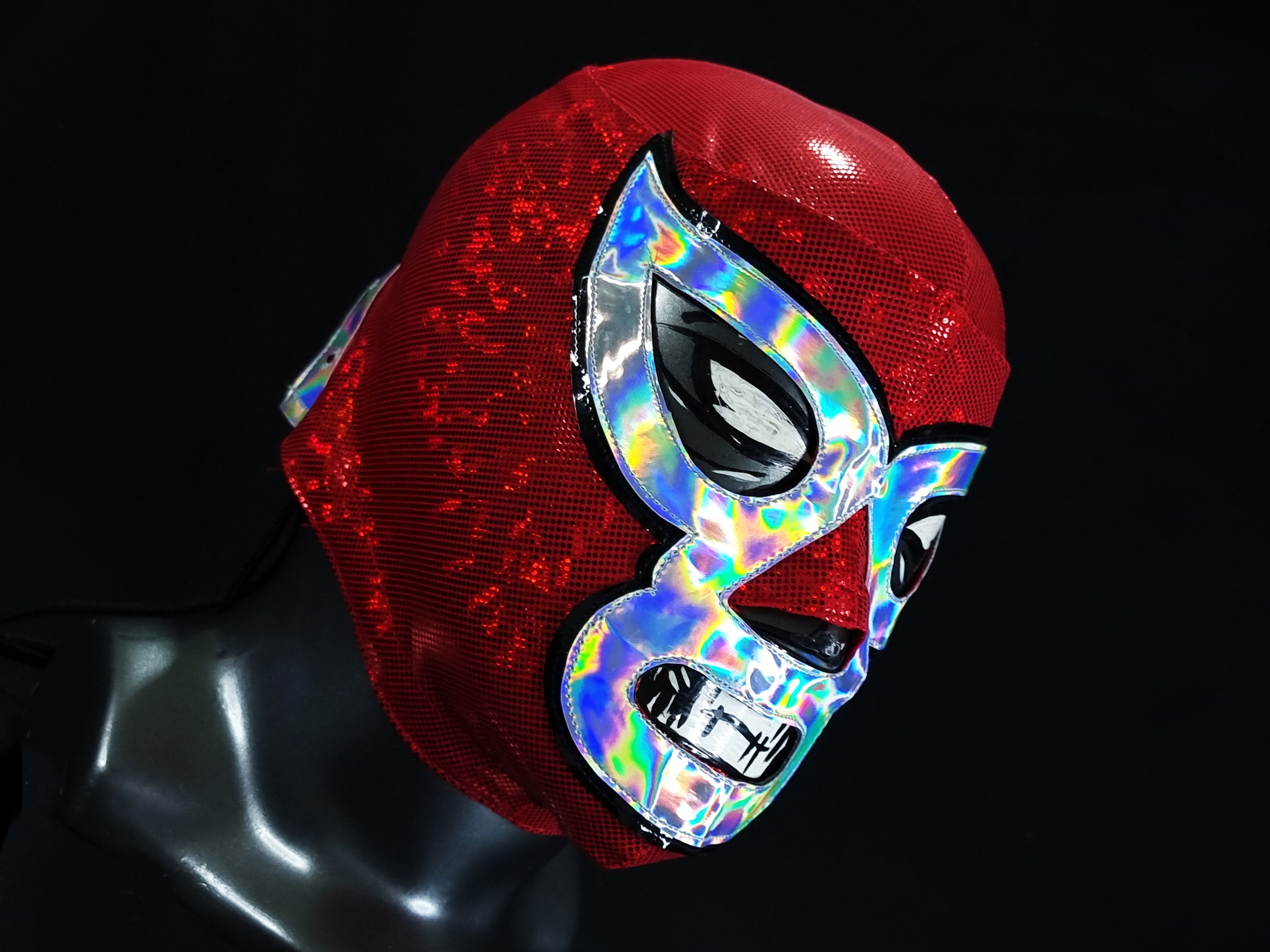 Hand Made RED DEMON MASK Style Wrestling Mask Luchador Costume Wrestler ...