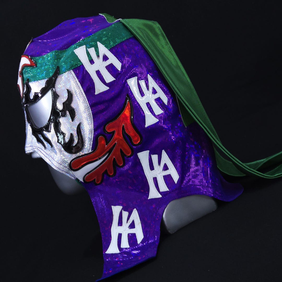 Hand Made JOKER MASK Wrestling Mask Luchador Costume Wrestler Lucha ...