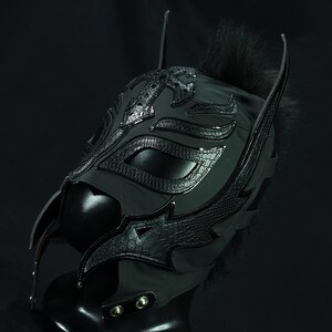 Hand Made ALL BLACK Wrestling Mask Luchador Costume Wrestler Lucha ...