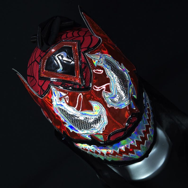 Hand Made Symbiote Wrestling Mask Luchador Costume Wrestler Lucha Libre ...