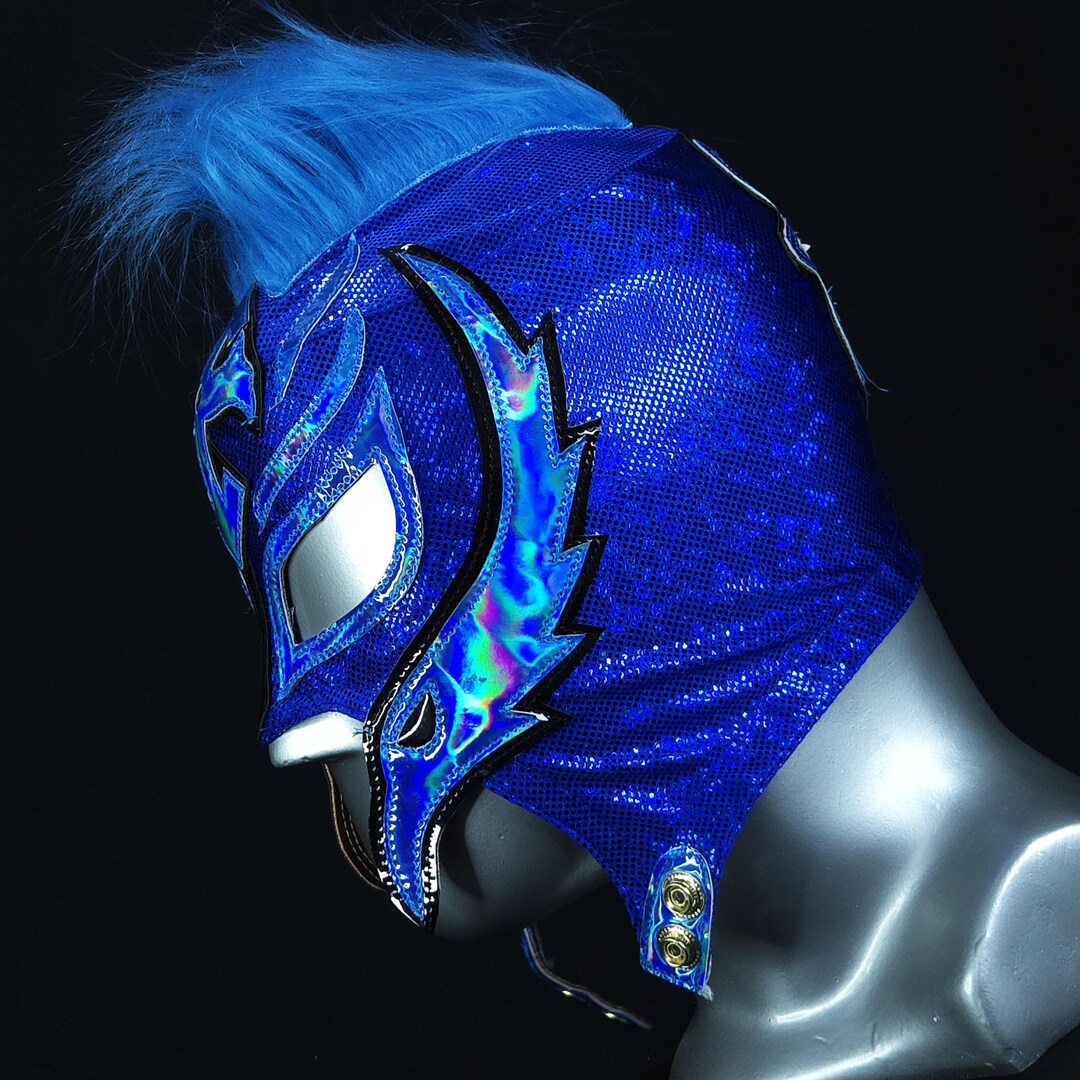 Hand Made BLUE Wrestling Mask Luchador Costume Wrestler Lucha Libre ...
