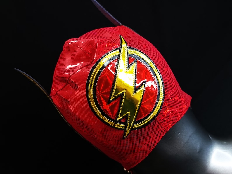 RED LIGHTNING Wrestling Mask Luchador Costume Wrestler Lucha - Etsy