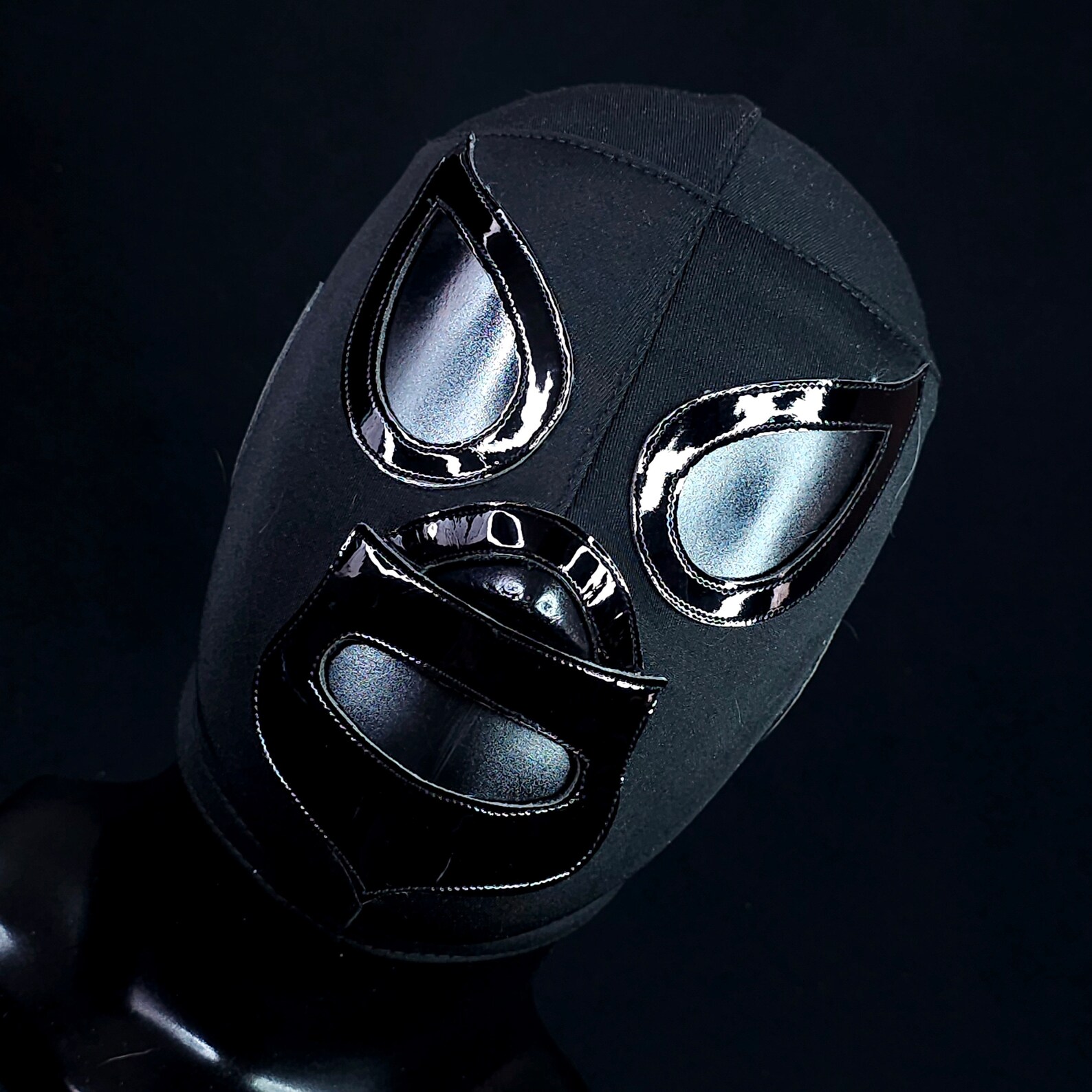 Hand Made BLACK SAINT Mask Wrestling Mask Luchador Costume Wrestler ...