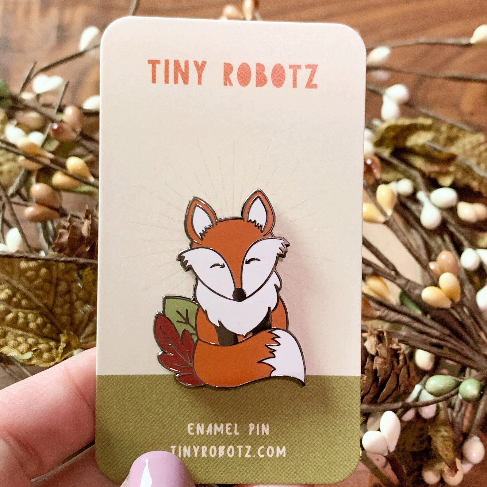 Fox Enamel Pin Fox With Leaves Garden Pin Fox in Fall - Etsy