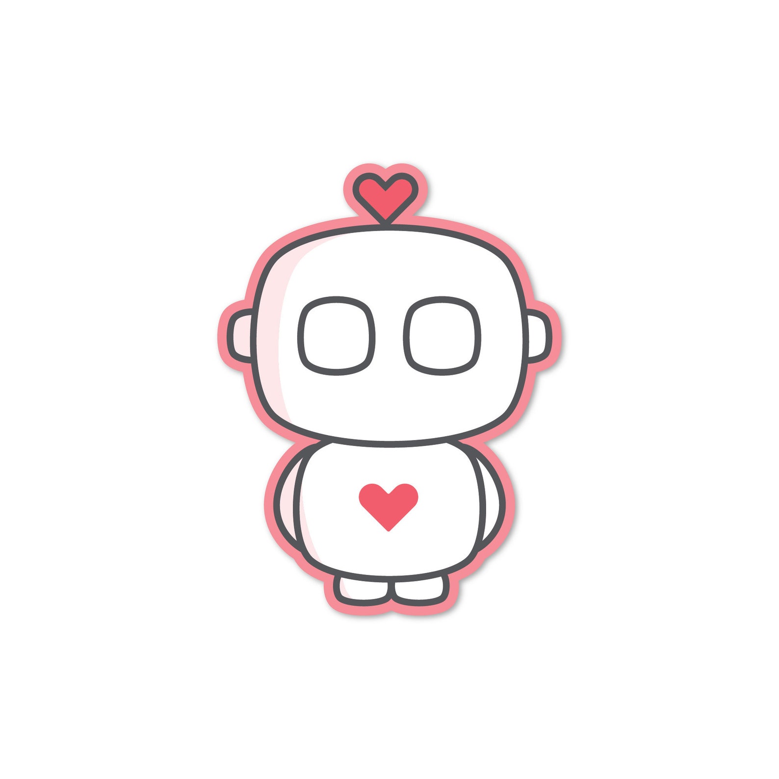 Robot Vinyl Sticker Tiny Robot Cute Robot Heart Star | Etsy