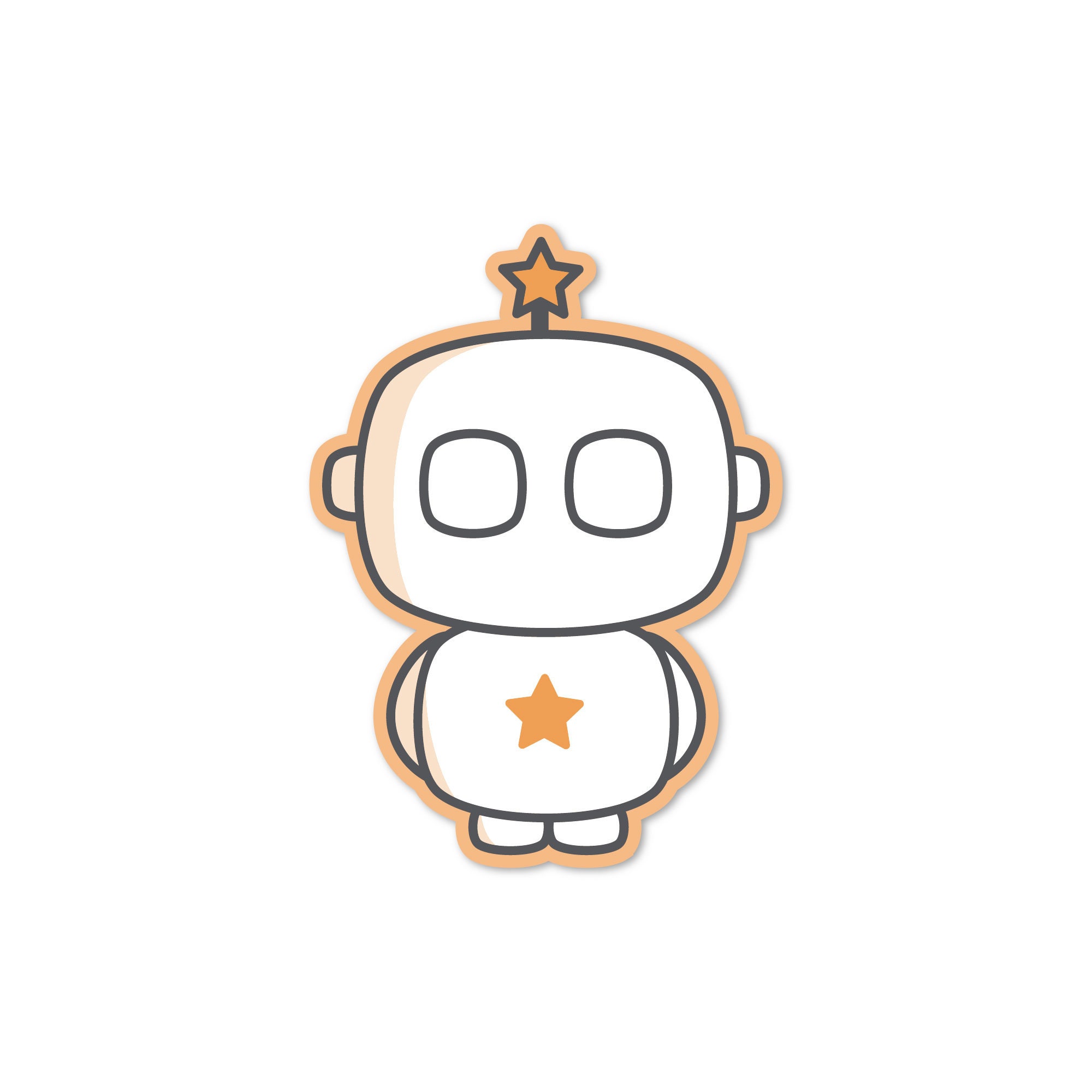 Robot Vinyl Sticker Tiny Robot Cute Robot Heart Star | Etsy