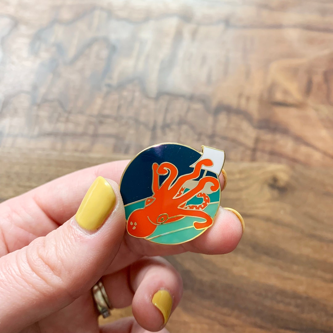 Kraken Enamel Pin, Believers Club, Octopus Pin, Mythical Pin, Cryptid ...