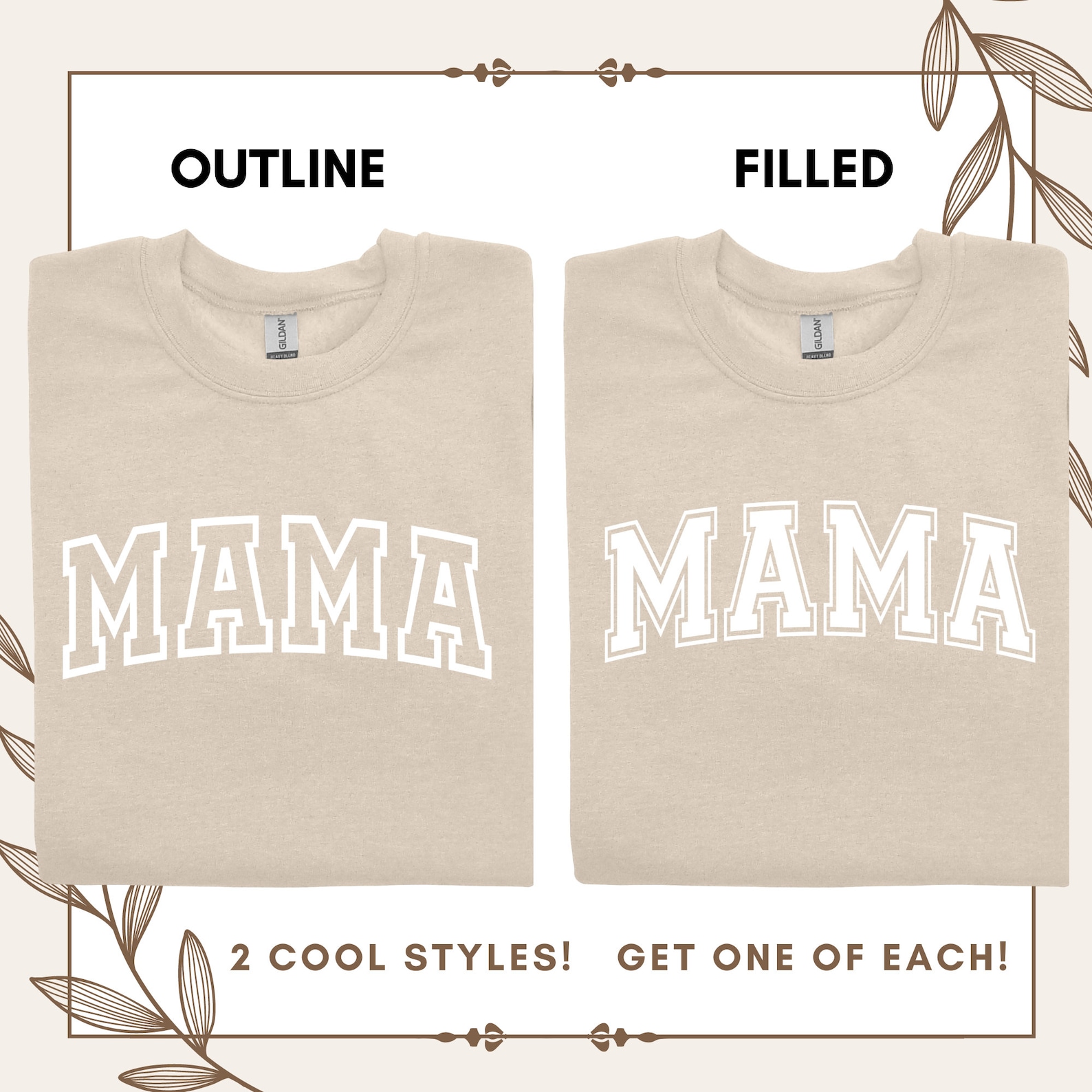 Mama Keepsake Sweatshirt With Puff Lettering, Personalized Kid Names on ...