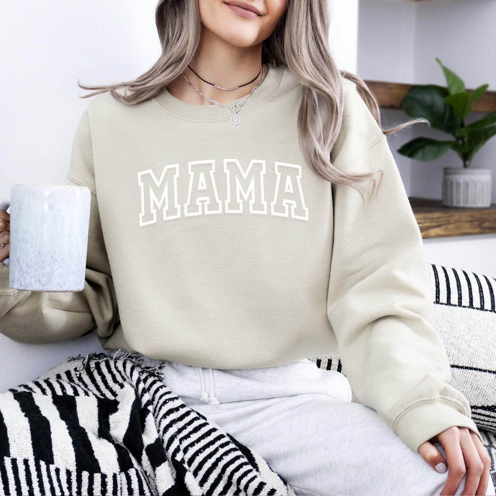 Mama Keepsake Sweatshirt With Puff Lettering, Personalized Kid Names on ...