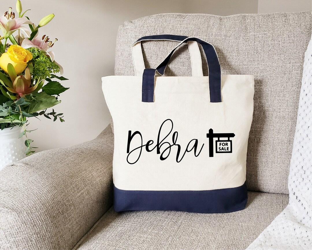Zipper Tote Bag, Real Estate Tote Bag, Real Estate Agent Gift ...