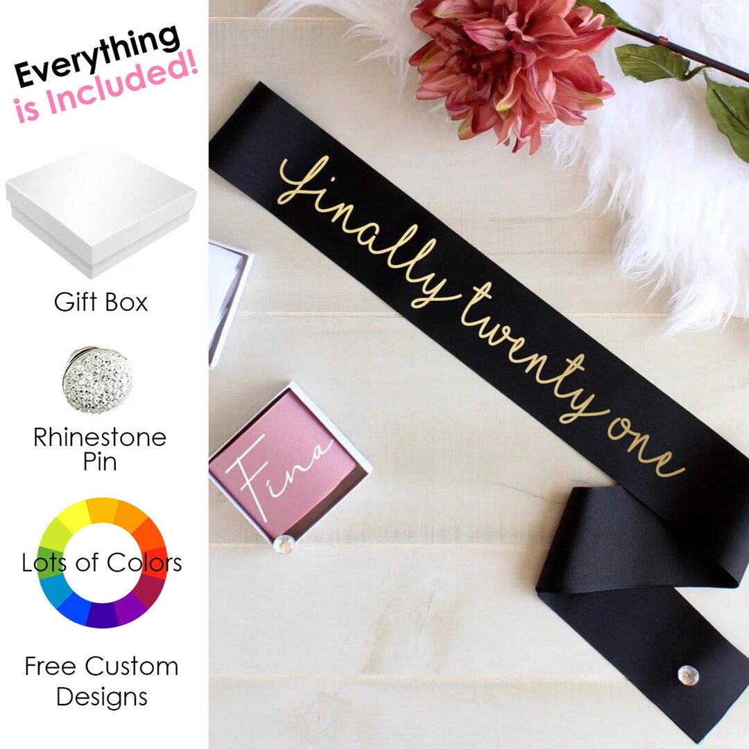 Finally Twenty One Sash, Birthday Sash, 21 and Finally Legal Sash ...