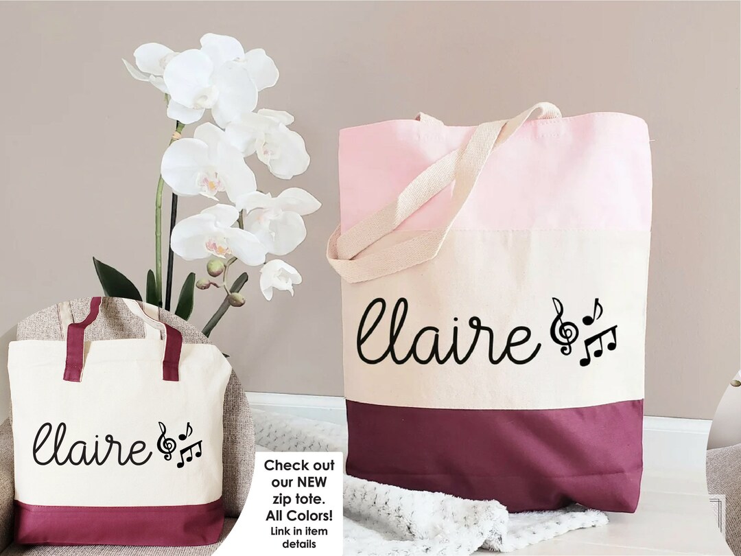 Music Tote Bag, Music Bag Personalized, Piano Lesson Bag, Music Gifts ...