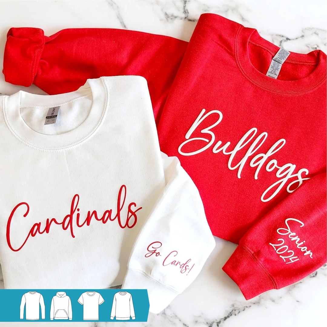 Custom Embossed School Mascot Sweatshirt, Puff Team Name Sweater With ...