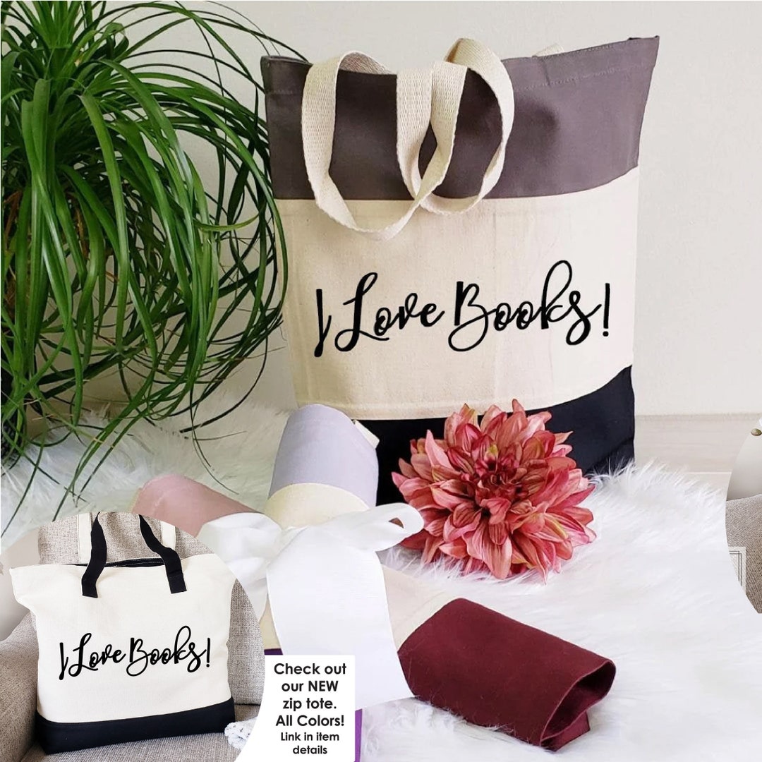 Personalized Book Tote Bag, Choose a Name or Phrase, Book Tote ...