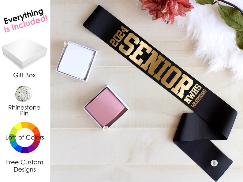 Senior Night Sash, Custom Grad Gift, Senior Sash, Graduation Sash ...