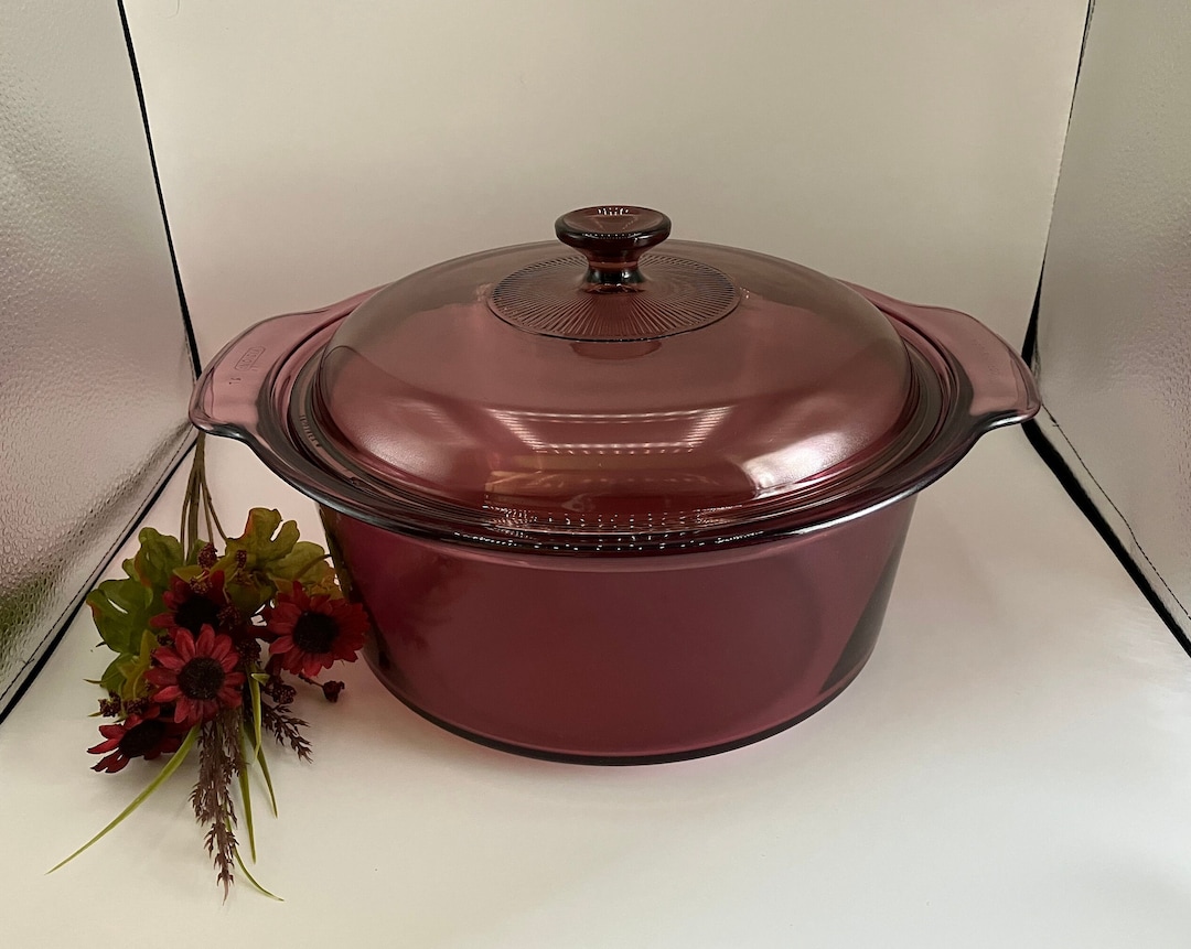 Corning Ware Visions Cranberry 5 Liter Dutch Oven Casserole - Etsy