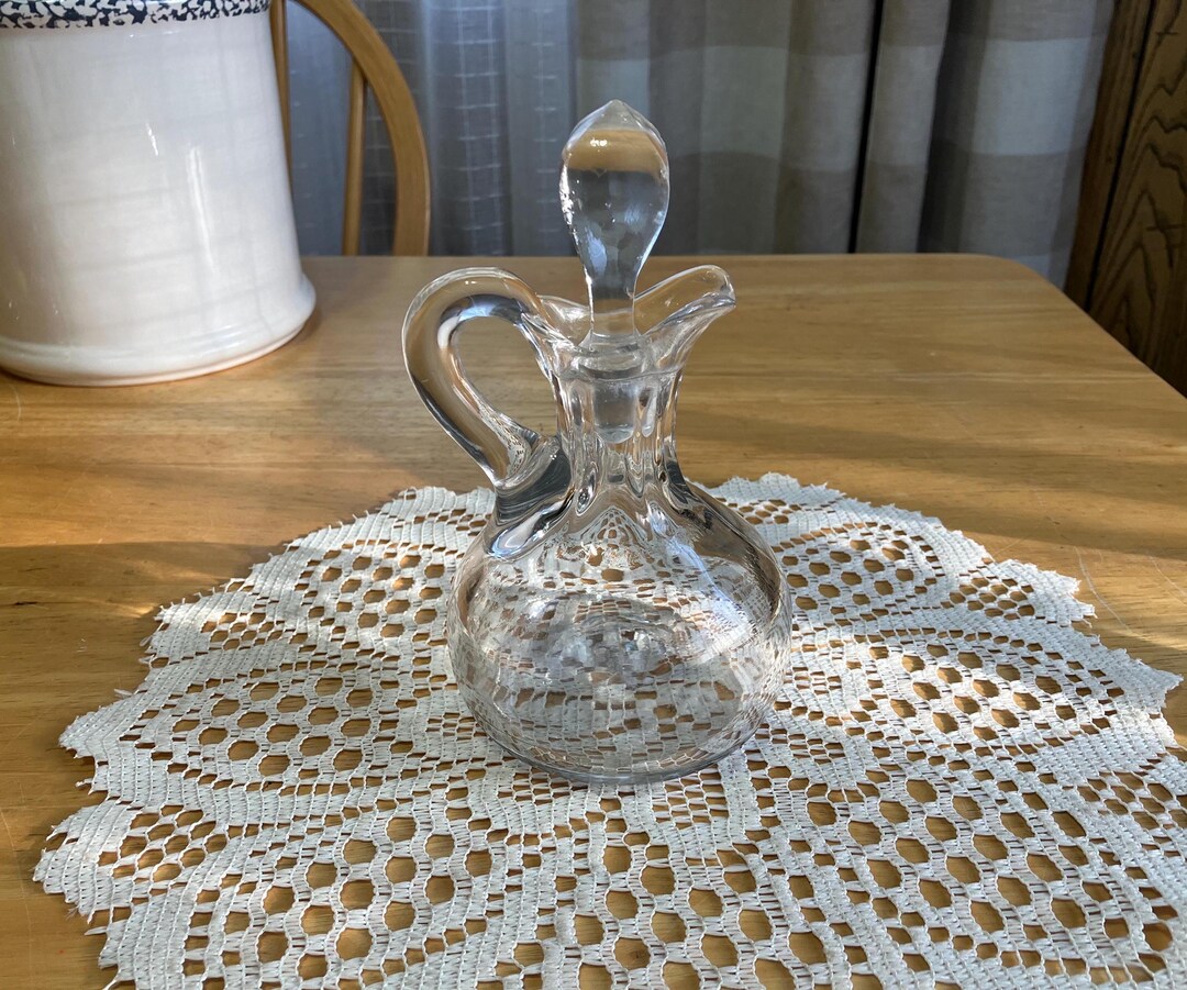 Vintage Glass Small Cruet With Stopper - Etsy