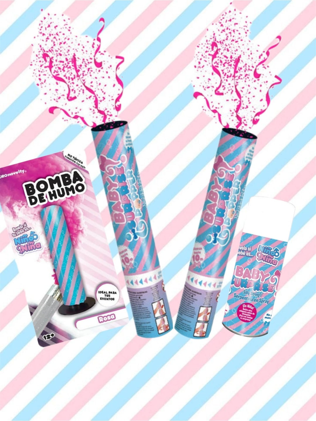 Gender Reveal Kit, Pink for Girl, Celebration, Party, Revelacion De ...